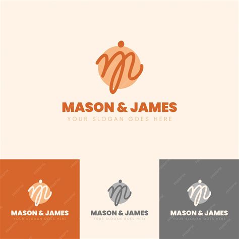 손으로 그린 Mj 로고 템플릿 무료 벡터