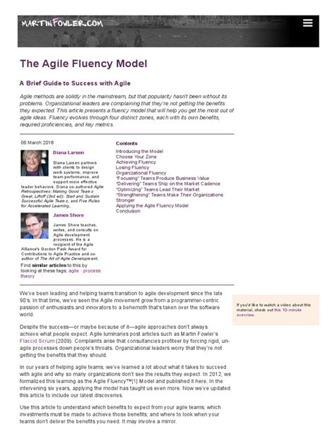 The Agile Fluency Model Pdf Agile Software Development Scrum