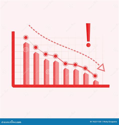 Decreasing Bar Chart Stock Vector Illustration Of Infographic 76221128