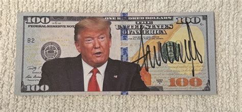 President Donald Trump Autographed Signed 100 00 Bill W Coa Auto 100