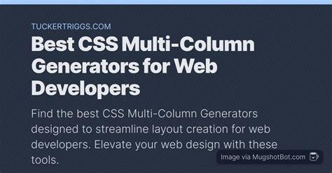 Best Css Multi Column Generators For Web Developers