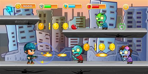 Zombie Shooter Platformer Game Assets 21 Game Assets Graphicriver
