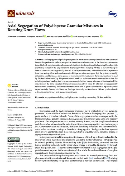 Pdf Axial Segregation Of Polydisperse Granular Mixtures In Rotating Drum Flows