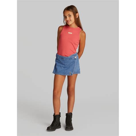 Calvin Klein Jeans Denim Skort Soft Blue Comf Usa