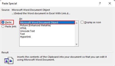 How To Insert Word Document In Excel