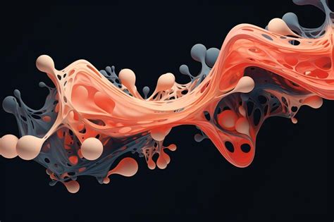 Premium Ai Image Abstract Art Flowing Interconnected Shapes
