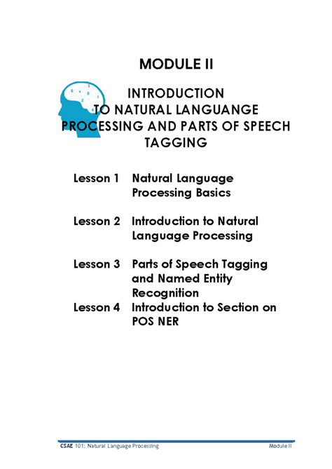 Module Ii Lesson 1 Natural Language Processing Basics Csae 101 Natural Language Processing