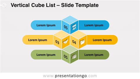 Vertical Cube List For PowerPoint And Google Slides List Template