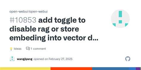 Add Toggle To Disable Rag Or Store Embeding Into Vector Db For