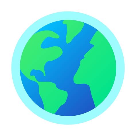 Earth Planet Icon In Windows 10 Style