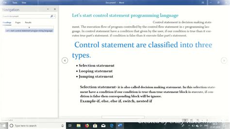 control statements in c program youtube