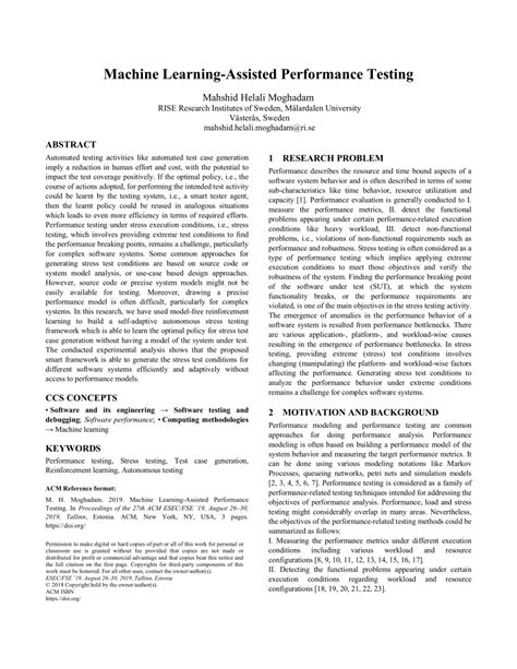 Pdf Machine Learning Assisted Performance Testing