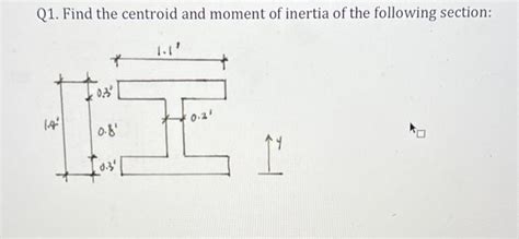 Solved Q Find The Centroid And Moment Of Inertia Of Th