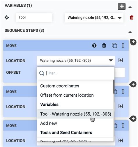 variables farmbot software documentation
