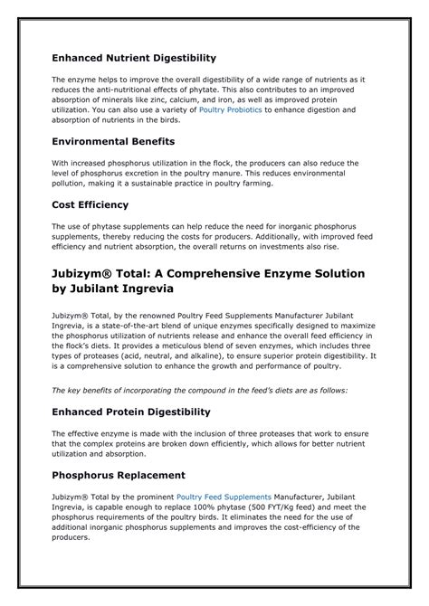 Ppt Phytase In Poultry Nutrition Tool For Phytate Degradation And Nutrient Utilization