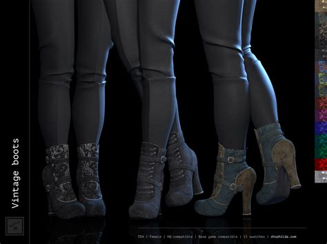 Ts4 Vintage Boots Sims Sims 4 Cc Shoes Sims 4