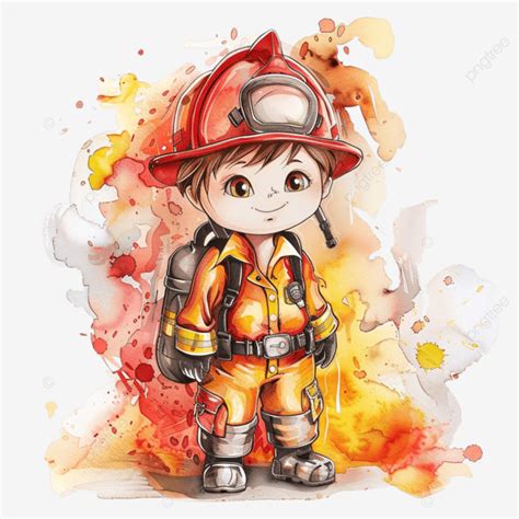 귀여운 소방관 귀엽다 소방관 만화 Png 일러스트 및 이미지 에 대한 무료 다운로드 Pngtree