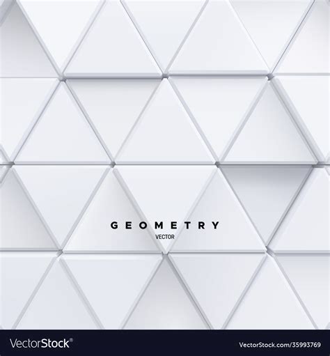 Geometric Background White Triangle Mosaic Vector Image