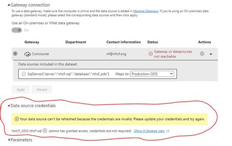 Solved Unable To Update Credentials For Dataset Microsoft Fabric