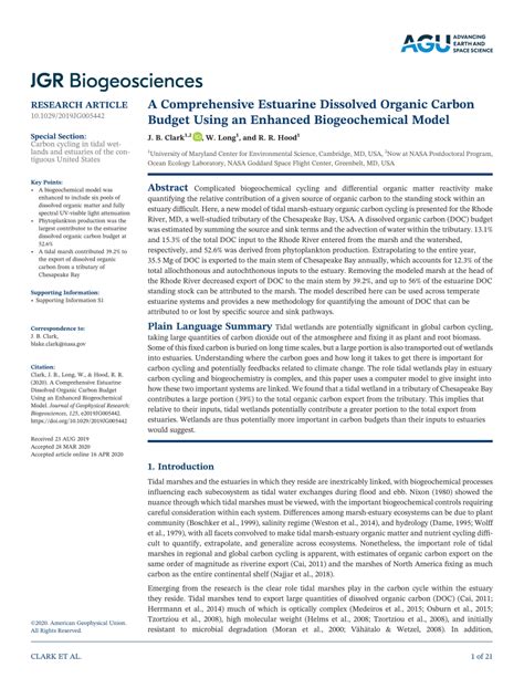 A Comprehensive Estuarine Dissolved Organic Carbon Budget Using An Enhanced Biogeochemical Model