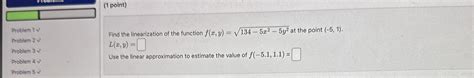 Solved 1 ﻿pointfind A Possible Equation For The Linear