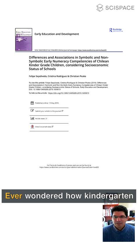 Video Abstract Differences And Associations In Symbolic And Non Symbolic Early Numeracy