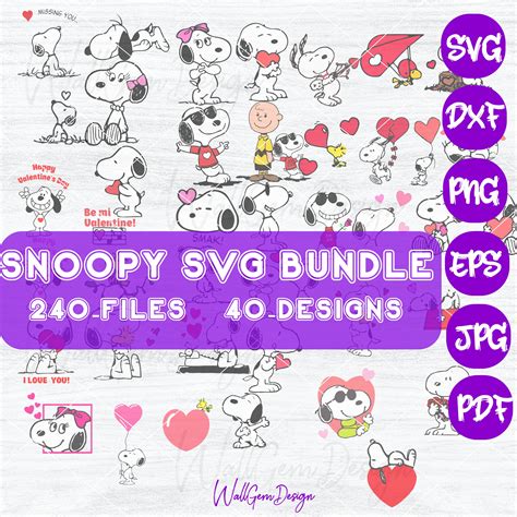 Cartoon Svg Bundle Snoopy Dog Svg Bundle Svg For Cricut Instant