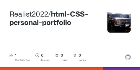 Github Realist2022html Css Personal Portfolio