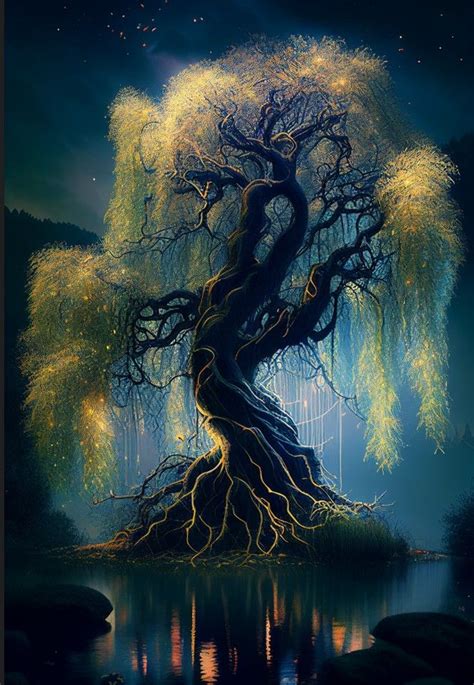 The Magic Willow Tree T Shirt Willow Tree Art Fantasy Tree Fantasy