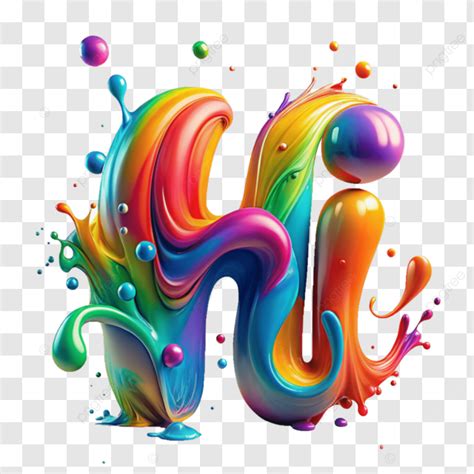 Bold And Colorful Hi In Artistic Motion Colorful Typography Vibrant
