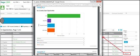 adding report button on opportunity pipeline using javascript sage crm tips tricks and