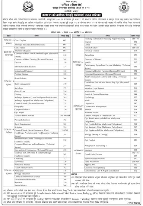 Grade Xi Supplementary Exam Routine 2078 Released Check Now