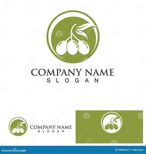 Olive Tree Logo Vector Illustration Design Template Stock Vector