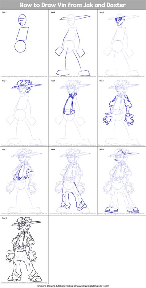 How To Draw Vin From Jak And Daxter Jak And Daxter Step By Step
