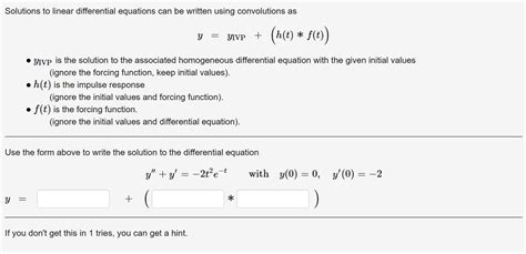 Solved Solutions To Linear Differential Equations Can Be