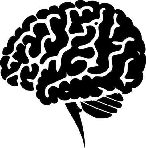 Premium Vector Brain Black And White Vector Illustration