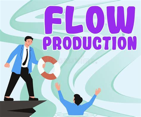 Conceptual Display Flow Production Business Idea Items Are Produced From One Processing Step To