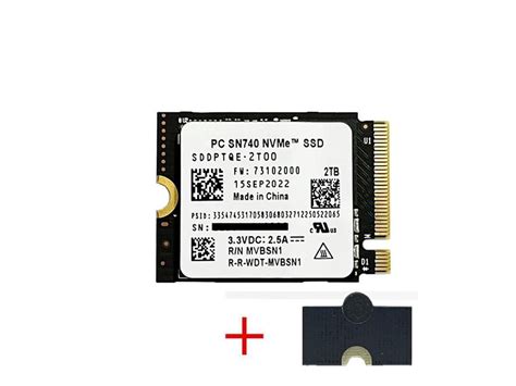 WD PC SN740 2 ТБ M.2 2230 SSD NVMe PCIe 4x4 для ноутбука Steam Deck ...
