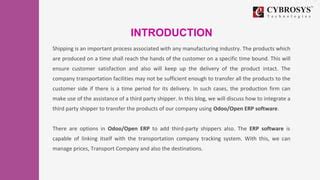 Odoo Shipping Integration Ppt Free Download