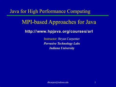 Mpi Java1995 Ppt Programming Languages Computing