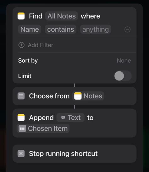 How To Append Note In Shortcuts App Apple Community