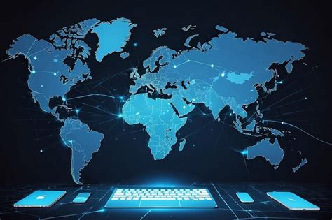Premium Photo Global Network Security World Map Vector Illustration