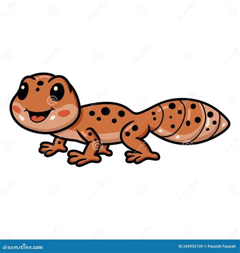 Cute Leopard Gecko Cartoon Character Stock Vector Illustration Of