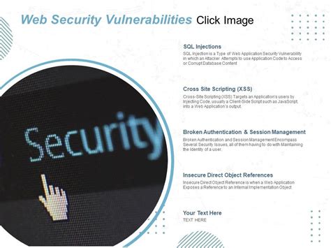 Web Security Vulnerabilities Click Image Presentation PowerPoint Templates PPT Slide