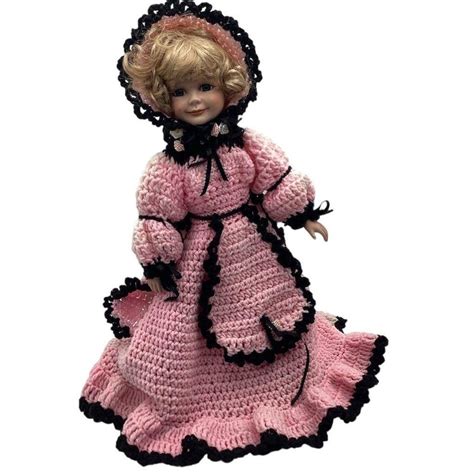 19porcelain Doll Blonde Curly Hair Vintage Collectible Etsy