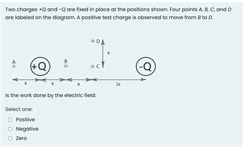 Solved Two Charges Q And Q Are Fixed In Place At The Chegg
