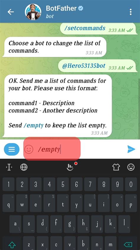 how to set commands in telegram bot itgeared
