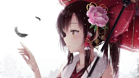 Hiten Anime Girl Under Snow Live Wallpaper 2560x1440