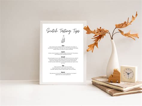 Scotch Tasting Tips Cheatsheet Guide Poster Sign Printable