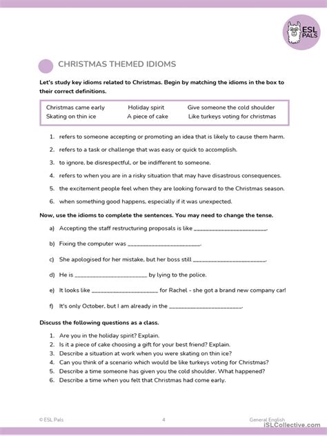 Fce Christmas B2 C2 Esl Lesson Plan By Esl Pals Pdf Christmas